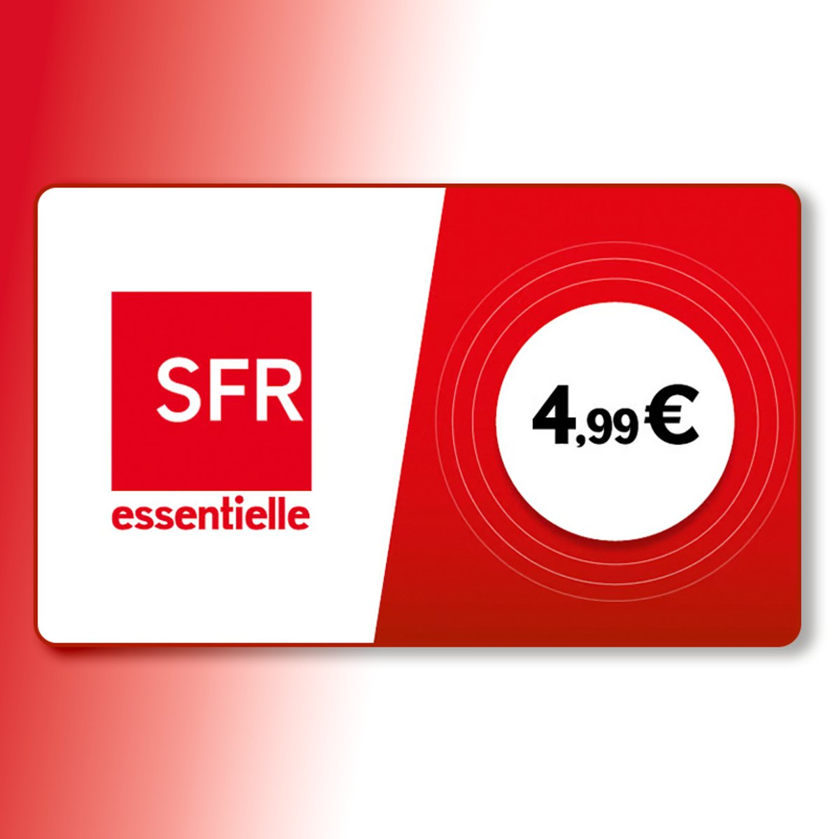 Recharge SFR La Carte Essentielle : 1Go/2H d'appels/300 SMS